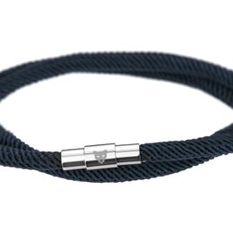 Armband MARC LAUDER "MBA03LS", dunkelblau, Armb&auml;nder, Herren, 37cm, Leder, Armband