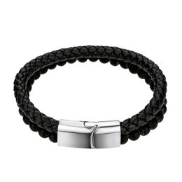 Armband MARC LAUDER "MBA05BS", schwarz, Armb&auml;nder, Herren, 21cm, Leder, Armband
