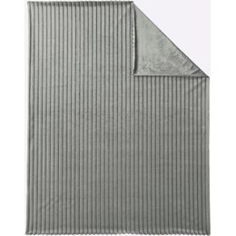 Plaid HEINE HOME, grau, B:150cm L:200cm, 100% Polyester, Wohndecken
