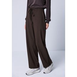 Stoffhose STREET ONE STUDIO, Damen, Gr. 44, L&auml;nge 30, rustic braun meliert, Stoff, 63% Polyester, 34% Viskose, 3% Elasthan, unifarben, comfort fit lang, Hosen Stoffhose, Middle Waist