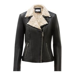 Bikerjacke RICANO "Lederjacke Holly", Damen, Gr. XL, schwarz, Obermaterial: 100% Lammnappaleder LANA. Futter: 100% Polyester PES., schmal, V-Ausschnitt, Jacken, Handgefertigt aus echtem Leder