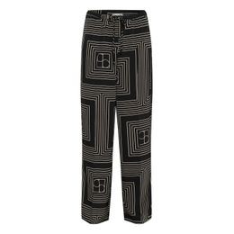Stoffhose Soaked in Luxury "Casual Hose SLTopaz", Damen, Gr. M, N-Gr, schwarz (schwarz w oatmeal monogram), Obermaterial: 100% Polyester Pol. recyc.., Hosen Stoffhose