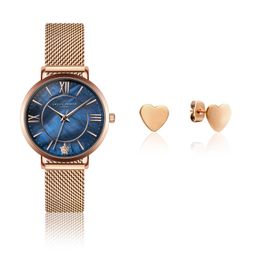 Quarzuhr AMELIA PARKER "SAB5-3", rosa (rose gold), Armbanduhren, Damen, Quarzuhr