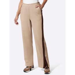 Sweathose Classic Basics, Damen, Gr. 38, Normalgr&ouml;&szlig;en, beige, schoko, 50% Baumwolle, 50% Polyester, gemustert, mehrfarbig, Hosen Sweathose