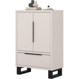 Dreht&uuml;renschrank Home Affaire "Bronne,Breite 89,5 cm, Mehrzweckschrank, Universalschrank, Garderobe", kaschmir, B:89,5cm H:135cm T:45cm, FSC-zertifizierter Holzwerkstoff, Schr&auml;nke, Dreht&uuml;renschrank, Kleiderschrank, 1 Schublade, Metallgriffe, Garderobe