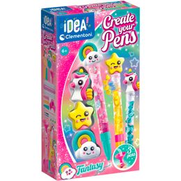 Kreativset Clementoni "Idea, Deine Stift-Kreationen - Fantasy", bunt, Kreativsets, Kinder, Kunststoff