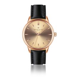 Quarzuhr PHILIPP BLANC "PB3-S018R", schwarz, Armbanduhren, Herren, Quarzuhr