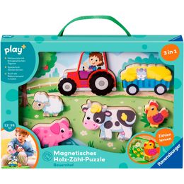 Puzzle Ravensburger "Play+ Magnetisches Holz-Z&auml;hl-Puzzl Bauernhof", bunt, Puzzles, KinderB:29,5cm H:22cm, Holz, B:29,5cm H:22cm
