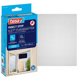Fliegengitter-Gewebe Tesa "Klett Fliegengitter f&uuml;r Fenster - Insektenschutz", schwarz (rahmen: schwarz gewebe: schwarz), B:110cm H:130cm, Insektenschutzgitter, Fliegen Netz - 110 cm x 130 cm