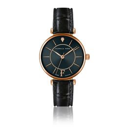 Quarzuhr ISABELLA FORD "FB8-S074R", schwarz croco, Armbanduhren, Damen, Quarzuhr