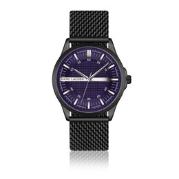 Quarzuhr MARC LAUDER "MF7-B202B", schwarz, Armbanduhren, Herren, Quarzuhr