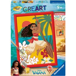 Malen nach Zahlen Ravensburger "CreArt, Disney Vaiana's Abenteuer", bunt, Malvorlagen, KinderB:18,3cm H:25cm, Made in Europe, B:18,3cm H:25cm