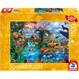 Puzzle Schmidt Spiele "Panorama der Tierwelt", bunt, Puzzles, KinderB:85cm H:59cm, Pappe, Motiv, Made in Europe, B:85cm H:59cm