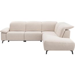 Ecksofa Musterring "MR 370, intelligenter Komfort im modernen Design", platin, B:288cm H:83cm T:241cm, 16% Baumwolle, 79% Polyester, 5% Polyacryl, Sofas, Ecksofa, Optionale Relaxfunktion, flexible Kopfteile & klappbare Armlehnen