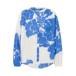 Langarmbluse Soaked in Luxury "Langarm-Bluse SLJoanne", Damen, Gr. M, blau mega flower print, Obermaterial: 100% Baumwolle CO., Blusen