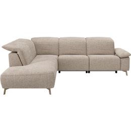 Ecksofa Musterring "MR 370, intelligenter Komfort im modernen Design", greige, B:288cm H:83cm T:241cm, 8% Baumwolle, 92% Polyester, Sofas, Ecksofa, Optionale Relaxfunktion, flexible Kopfteile & klappbare Armlehnen