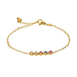 Armband AMELIA PARKER "AB012G", gold, Armb&auml;nder, Damen, 21cm, Edelstahl, Armband