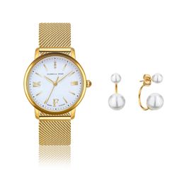 Quarzuhr ISABELLA FORD "SFA5-2", gold, Armbanduhren, Damen, Quarzuhr