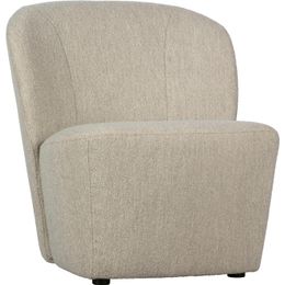 Loungesessel Woood "Lofty mit Boucl&eacute;-Bezug und Hartholzrahmen B 68 x T 72 x H 75 cm", natur, B:68cm H:75cm T:72cm, Sessel, Ausgezeichnete Verschlei&szlig;festigkeit, separates R&uuml;ckenkissen