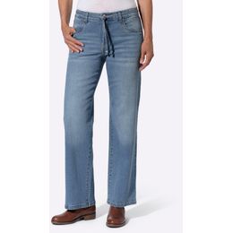 5-Pocket-Jeans Casual Looks, Damen, Gr. 52, Normalgr&ouml;&szlig;en, blau, bleached, 99% Baumwolle, 1% Elasthan, unifarben, lang, Jeans 5-Pocket-Jeans