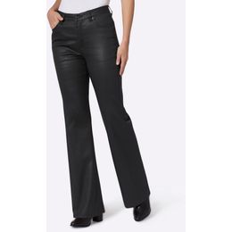 Bequeme Jeans Heine, Damen, Gr. 44, Normalgr&ouml;&szlig;en, schwarz, 63% Baumwolle, 35% Lyocell, 2% Elasthan, unifarben, lang, Jeans