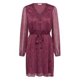 Midikleid Kaffe "Kleid KAdemi", Damen, Gr. 40, N-Gr, lila (tulipwood with schwarz c. lines), Obermaterial: 100% Polyester PES., Kleider Midikleid