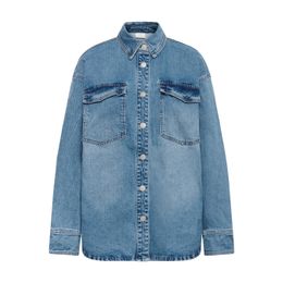 Jeansbluse Kaffe "Jeanshemd KAleanne", Damen, Gr. 34, blau (vintage blau), Obermaterial: 99% Baumwolle CO. 1% Elasthan EL., Blusen Jeansbluse
