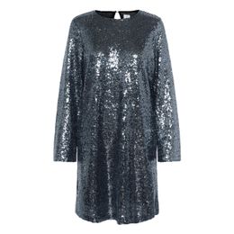 Midikleid Kaffe "Kleid KAlau", Damen, Gr. L, N-Gr, schwarz silber, Obermaterial: 98% Polyester PES. 2% Elasthan EL., Kleider Midikleid
