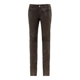 Bikerhose RICANO "Lederhose Donna", Damen, Gr. L, L&auml;nge 34, braun, Obermaterial: 100% Ziegennappaleder GONA., schmal, Hosen, Handgefertigt aus echtem Leder