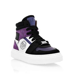 Sneaker Philipp Plein "Hexagon", Jungen, Gr. 25, Normalschaft, 7302, lila, schwarz, Schuhe Sneaker