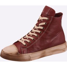 Sneaker Andrea Conti, Damen, Gr. 37, bordeaux, taupe, Glattleder, Leder, Rindsleder, Schuhe Sneaker