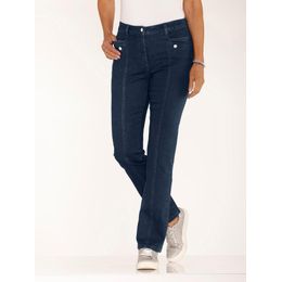 Bequeme Jeans Classic Basics, Damen, Gr. 19, Kurzgr&ouml;&szlig;en, blau (dunkelblau), 81% Baumwolle, 17% Polyester, 2% Elasthan, unifarben, lang, Jeans