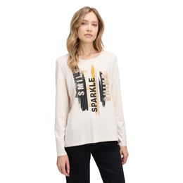 Kurzarmshirt Betty Barclay "Damen mit Placement", Damen, Gr. 38, beige, taupe, Jersey, Obermaterial: 95% Baumwolle, 5% Elasthan, tailliert normal, Rundhals, Shirts
