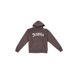 Hoodie DROPSIZE "Dropsize HEAVY LOGO DESIGN HOODIE", Herren, Gr. M, braun, 70% Baumwolle, 30% Polyester, bedruckt, Sweatshirts Hoodie