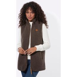 Kurzweste Casual Looks, Damen, Gr. 36, dunkeltaupe, 100% Polyester, unifarben, Westen