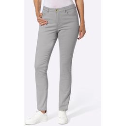 5-Pocket-Jeans Inspirationen, Damen, Gr. 36, Normalgr&ouml;&szlig;en, steingrau, 98% Baumwolle, 2% Elasthan, unifarben, lang, Jeans 5-Pocket-Jeans