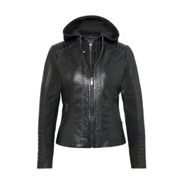 Bikerjacke RICANO "Lederjacke Rania", Damen, Gr. S, schwarz, Obermaterial: 100% Lammnappaleder LANA. Futter: 100% Baumwolle CO., schmal, hoch geschlossener Ausschnitt, Jacken, Handgefertigt aus echtem Leder