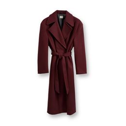 Langmantel RICANO "Klassischer Mantel Patrizia", Damen, Gr. M-L, rot (bordeaux), Obermaterial: 100% Polyester PES. Futter: 100% Polyester PES., weit, V-Ausschnitt, M&auml;ntel, Handgefertigt, Made in Italy