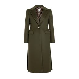 Langmantel RICANO "Mantel Grazia", Damen, Gr. L, oliv, Obermaterial: 100% Polyester PES. Futter: 100% Polyester PES., figurbetont, V-Ausschnitt, M&auml;ntel, Handgefertigt, Made in Italy