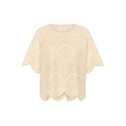 Kurzarmbluse Cream "Kurzarm-Bluse CRBaja", Damen, Gr. 36, bleached sand, Obermaterial: 100% Polyester PES., Blusen
