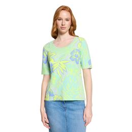 Kurzarmshirt Betty Barclay "Damen mit Blumenprint", Damen, Gr. 36, mint, gr&uuml;n, Jersey, Obermaterial: 95% Baumwolle, 05% Elasthan, tailliert normal, Rundhals, Shirts