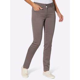 Bequeme Jeans Classic Basics, Damen, Gr. 54, Normalgr&ouml;&szlig;en, dunkeltaupe, 81% Baumwolle, 17% Polyester, 2% Elasthan, unifarben, lang, Jeans