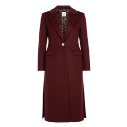 Langmantel RICANO "Mantel Grazia", Damen, Gr. L, bordeaux, Obermaterial: 100% Polyester PES. Futter: 100% Polyester PES., figurbetont, V-Ausschnitt, M&auml;ntel, Handgefertigt, Made in Italy