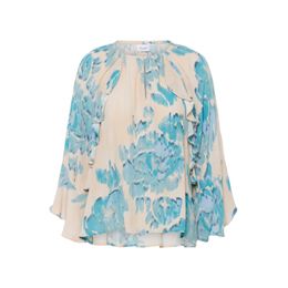 Kurzarmbluse Saint Tropez "Kurzarm-Bluse PollyanaSZ", Damen, Gr. L, allure shaded flower, Obermaterial: 100% Viskose CV., Blusen