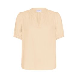 Kurzarmbluse Saint Tropez "Kurzarm-Bluse BrittaSZ", Damen, Gr. L, creme, Obermaterial: 100% Viskose Birla Livaeco CV Livaeco., Blusen