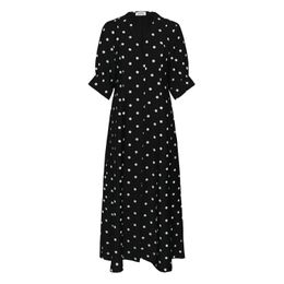 Midikleid Soaked in Luxury "Kleid SLIdola", Damen, Gr. M, N-Gr, schwarz w wei&szlig; dot print, Obermaterial: 83% Viskose LENZING ECOVERO CV LenzEcov. 17% Polyamid PA., Kleider Midikleid