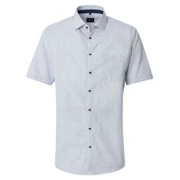 Businesshemd Venti "Venti Businesshemd Kurzarm Print", Herren, Gr. 39, Normalgr&ouml;&szlig;en, blau, 100% Baumwolle, bedruckt, schmal, Hemden