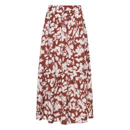 Midirock Kaffe "Rock KAevie", Damen, Gr. 40, braun (henna chalk flower), Obermaterial: 87% Viskose LENZING ECOVERO CV LenzEcov. 13% Nylon NY., R&ouml;cke