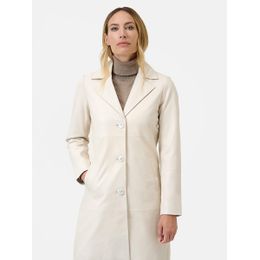 Kurzmantel RICANO "Mantel Marzia", Damen, Gr. L, wei&szlig;, Obermaterial: 100% Lammnappaleder LANA. Futter: 100% Polyester PES., normal, V-Ausschnitt, M&auml;ntel Kurzmantel, Handgefertigt aus echtem Leder