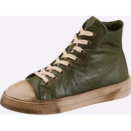 Sneaker Andrea Conti, Damen, Gr. 37, khaki, taupe, Glattleder, Leder, Rindsleder, Schuhe Sneaker